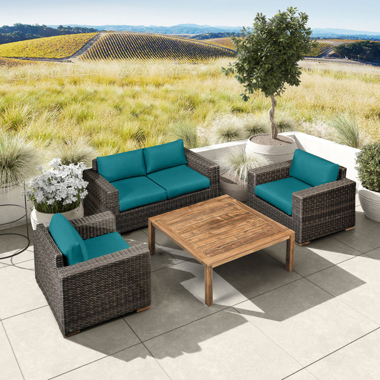 Latitude Run® Marfik 4 Piece Rattan Sofa Seating Group with Cushions | Wayfair